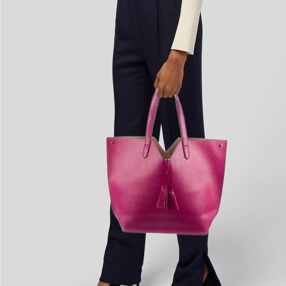 Neiman Marcus | Bags | Neiman Marcus Fuchsia Double Tassel Tote Bag ...